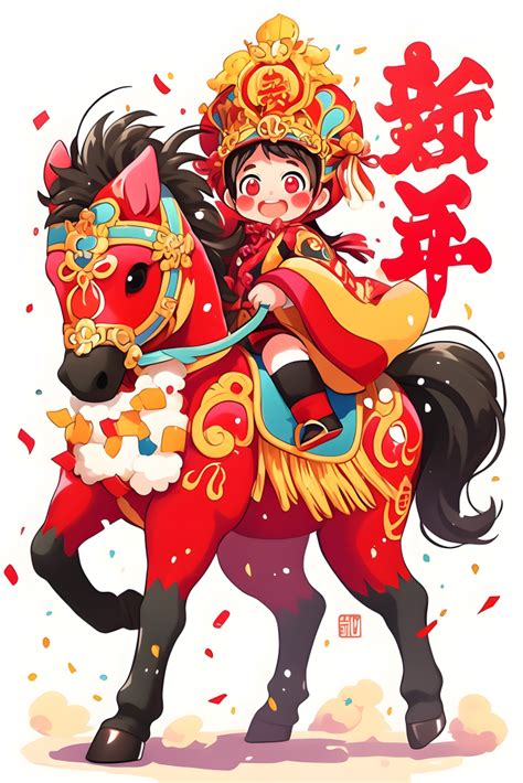 马年卡通插画设计素材 马年卡通插画设计模板下载 设图网