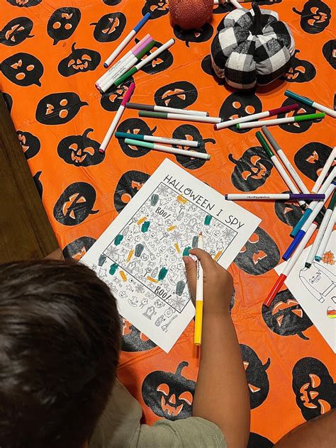 Halloween I Spy Coloring Sheet Etsy