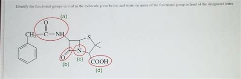 Solved Identify The Functional Groups Circled In The