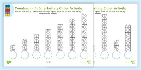 👉 Counting In 4s Interlocking Cube Activity Sheet 👉 Counting In 4s Interlocking Cube Activity Sheet