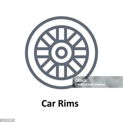 자동차 림 벡터 윤곽선 아이콘 간단한 스톡 일러스트 스톡 가장자리에 대한 스톡 벡터 아트 및 기타 이미지 가장자리 강철 검은색 Istock