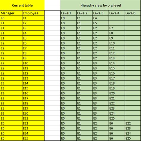 Creating Org Hierarchy By Level From Flat Source Rpowerbi