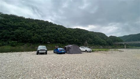 강원도 홍천 남노일 유원지 노지캠핑 타이어 펑크 Camping Youtube