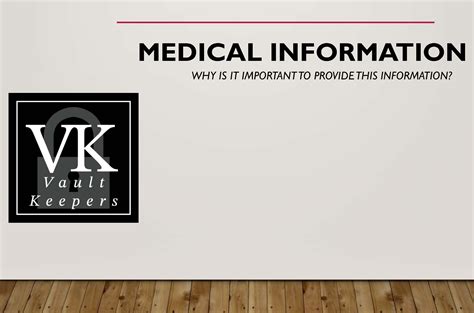 Medical Information Fillable Form Vault Keepers