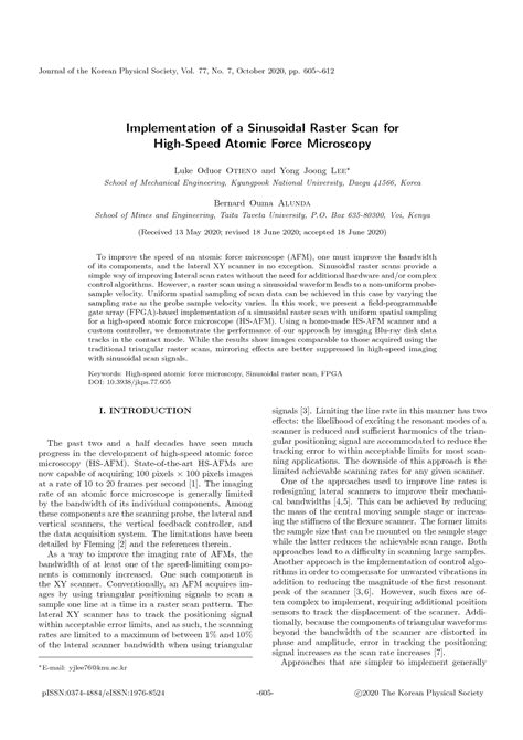Solution Implementation Of A Sinusoidal Raster Scan For High Speed Atomic Force Microscopy