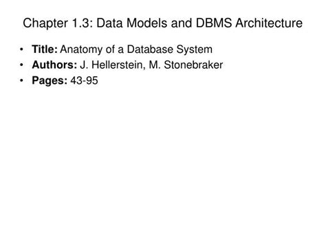 Ppt Chapter 13 Data Models And Dbms Architecture Powerpoint Presentation Id539222