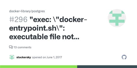 Exec Docker Entrypointsh Executable File Not Found In Path · Issue 296 · Docker