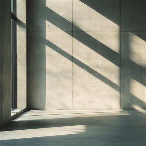 Concrete Interior Space With Dramatic Shadows In A Modern Architectural Setting Stock Image