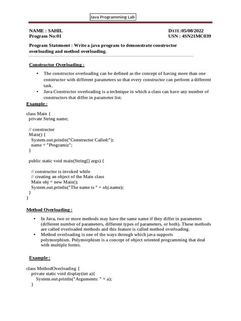 Sahil Pdf Programming Constructor Object Oriented Programming