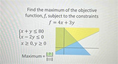 Solved Find The Maximum Of The Objective Function F