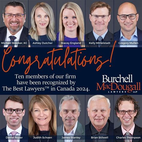 Burchell Macdougall Llp Is Pleased To Share Ten Lawyers With Our Firm