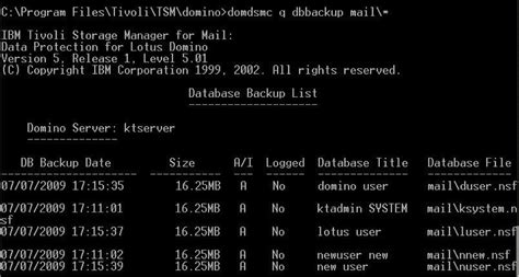 Steps To Backup And Restore Lotus Domino Mail Servers Using Ibm Tsm For