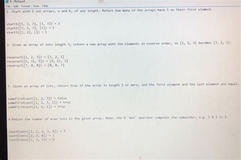 solved a notepad file edit format view help start with 2 int
