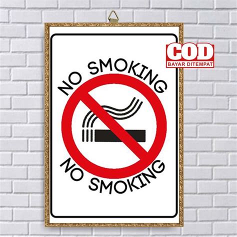 Poster Kayu Dilarang Merokok No Smoking Area Foto Bingkai Dilarang Merokok No Smoking Area