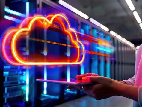 Premium Photo Modern Business Using Cloud Computing For Data