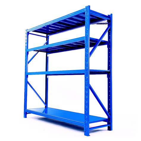 恒升货架仓储展示架轻型中型重型仓库货架工厂库房置物架蓝色四层虎窝淘