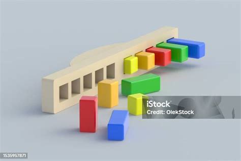 유치원 교육을 위한 다채로운 기하학적 도형으로 흩어져 있는 그네 교육용 논리 게임 3d 렌더링 3차원 형태에 대한 스톡 사진 및 기타 이미지 Istock