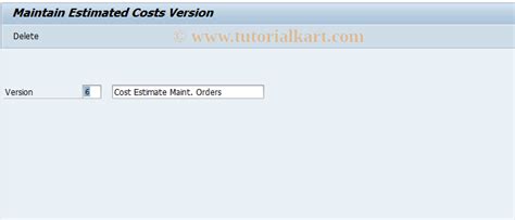 OIKS SAP Tcode Maintenance Of Cost Estimate Version OIKS SAP Tcode Maintenance Of Cost Estimate Version