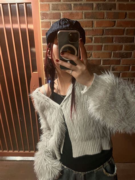 김아홉 그레인 퍼 후드가디건