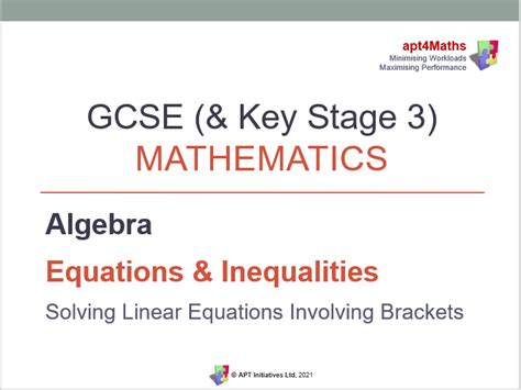 apt4maths powerpoint 3 of 14 on equations and inequalities linear
