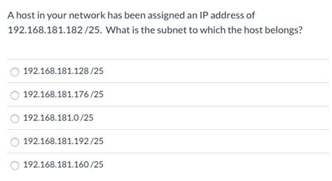 Solved A Host In Your Network Has Been Assigned An IP Chegg Com