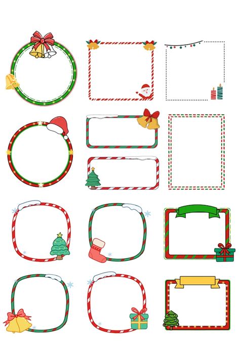 圣诞节帽树袜铃铛对话标题框免扣元素 花瓣网