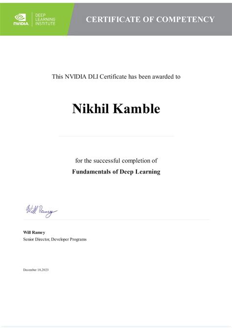 Nikhil Kamble On Linkedin Nvidia Dli Deeplearning Ai Certification Neverstoplearning