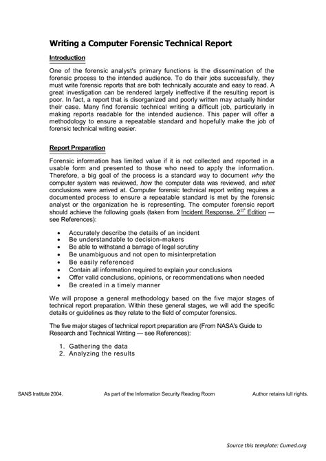 Digital Forensics Report Template Example Document Template Forensic Report Template