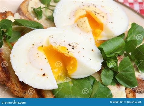 Poached Eggs On Toast Stock Image Image Of Brown Poached 33601101