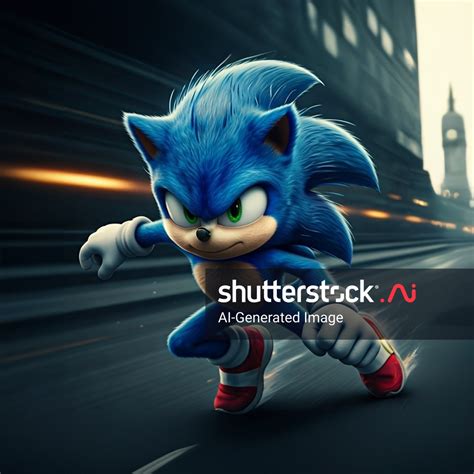 Live Action Realistic Sonic Hedgehog Dramatic Ai Generated Image