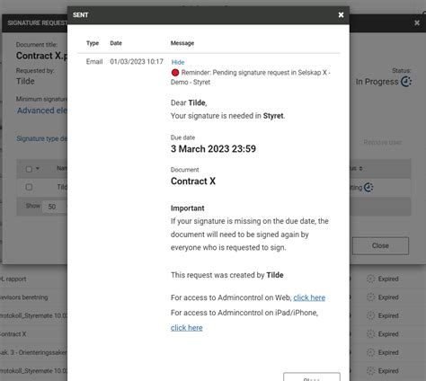 Managing Signature Requests Admincontrol Help Centre