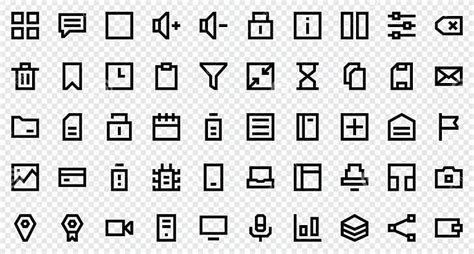 User Interface Set Set Line Outline Icons User Interface Symbols