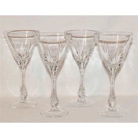 Vintage Gorham Crystal Goblets 4pc Set Drinking Glasses Wine Goblets