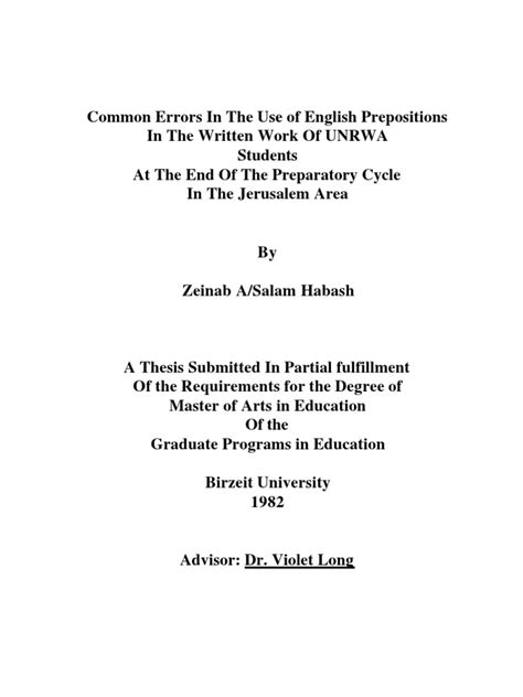 Tfm Preposition Errors Pdf English As A Second Or Foreign Language Second Language