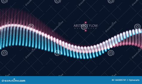 3d Particles Mesh Array Wave Sound Flowing Blurred Round Lights