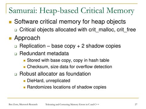Ppt Tolerating And Correcting Memory Errors In C And C Powerpoint Presentation Id5674438
