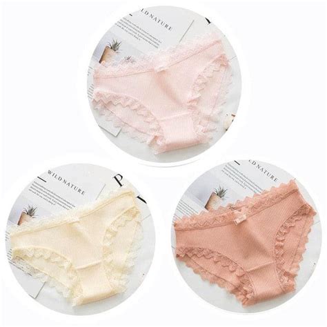 Cute 3pcs Sexy Womens Lace Panties Womens Cotton Underwear Seaml