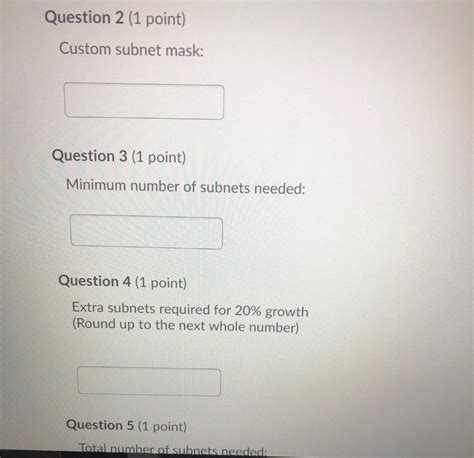 Practical Subnetting Based On The Information In Chegg Com