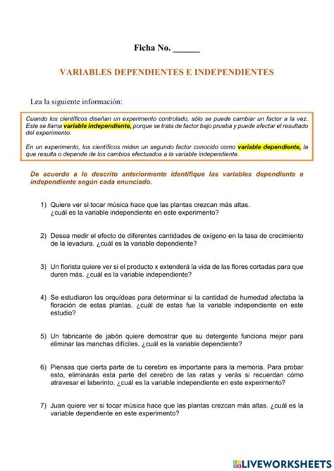 Aprende Sobre Variables Dependientes E Independientes Guía De Ejercicios Prácticos Escuela