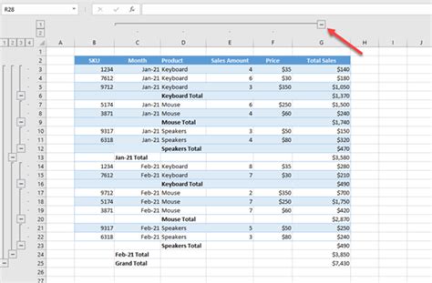 Expand Collapse Rows Or Columns In Excel Google Sheets Automate Excel