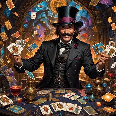 High Fantasy Dark Fantasy Tarot Card Dealer Cards In Hands Dark Top