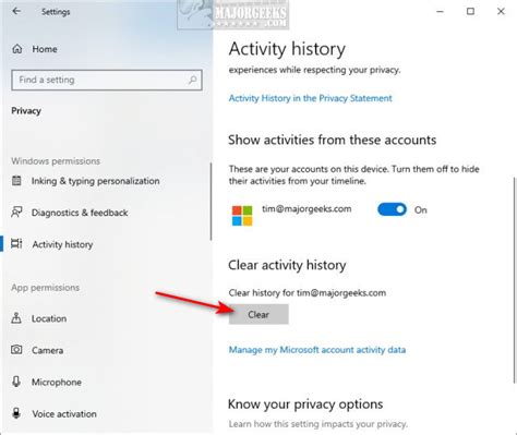 How To Clear Your Activity History In Windows MajorGeeks