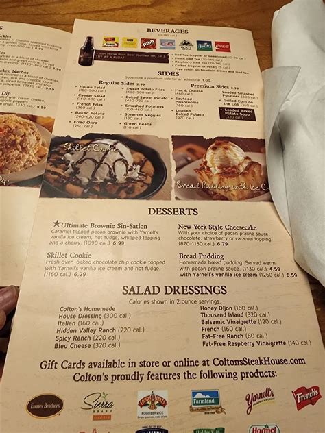 Coltons Steak House And Grill Menu Updated October 2025