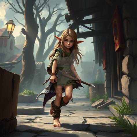 Young Elven Girl Theif Torn Up Rags For Clothes Ba By Orphanfox On