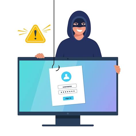 Premium Vector Data Phishing Hacker Attack Thief Hacker In Mask