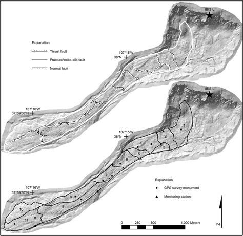 maps showing kinematic elements upper map shows simplification of