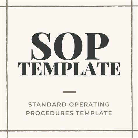 Standard Operating Procedures Template Editable Word Document And Google Doc Business