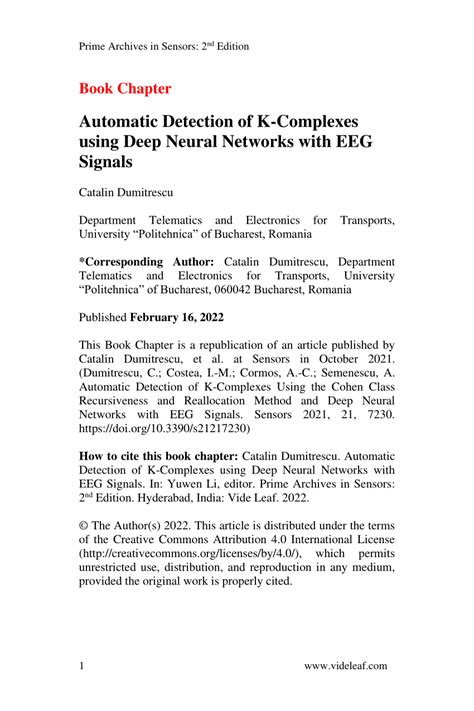 Pdf Automatic Detection Of K Complexes Using Deep Neural Networks With Eeg Signals