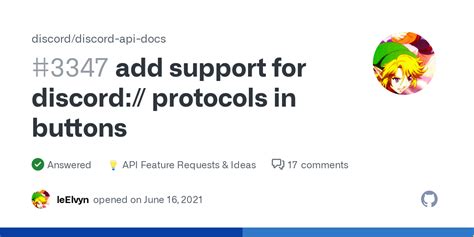 Add Support For Discord Protocols In Buttons · Discord Discord Api Docs · Discussion 3347