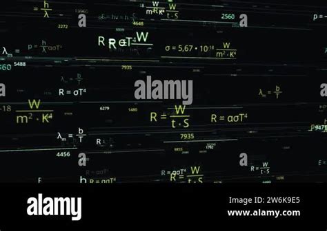 Abstract Floating Mathematical Formulas On The Dark Background